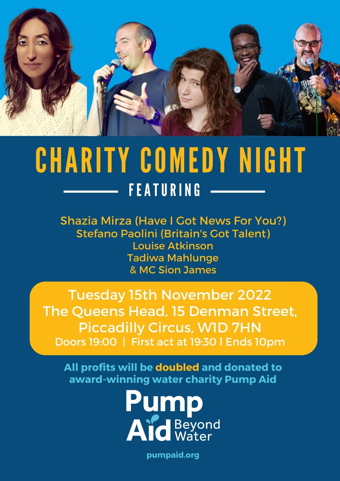 Comedy fundraiser in london | Pump Aid